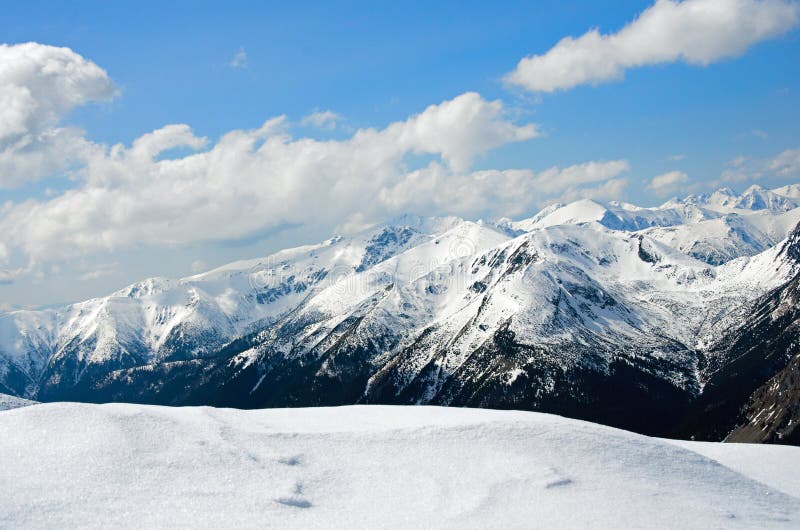 Winter Panorama of Mountains Stock Image - Image of high, hiking: 44666923