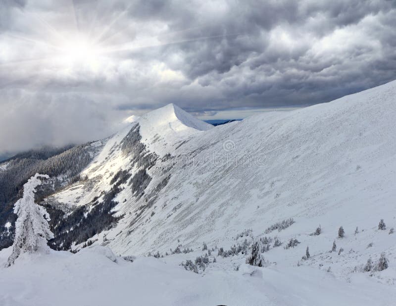 Winter Panorama of the Mountains Stock Image - Image of fresh ...