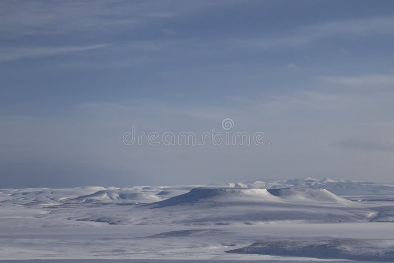 Winter Panorama of the Northern Bering Island Stock Photo - Image of ...