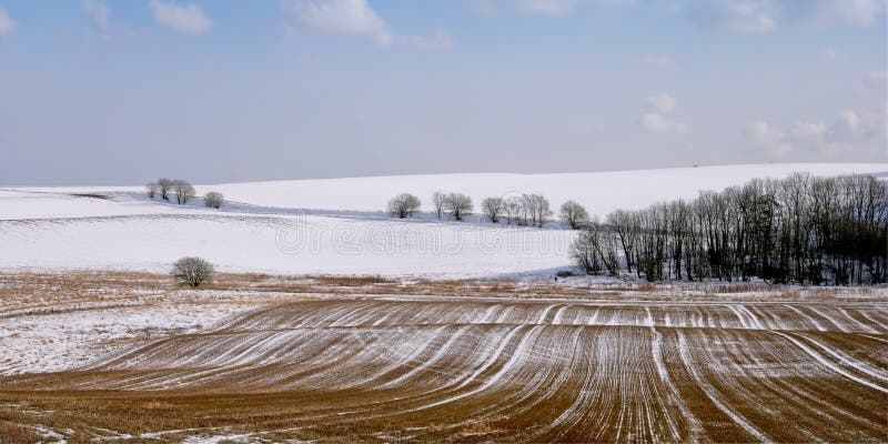 Winter Panorama (very Sharp) Stock Image - Image of outdoors, grass ...