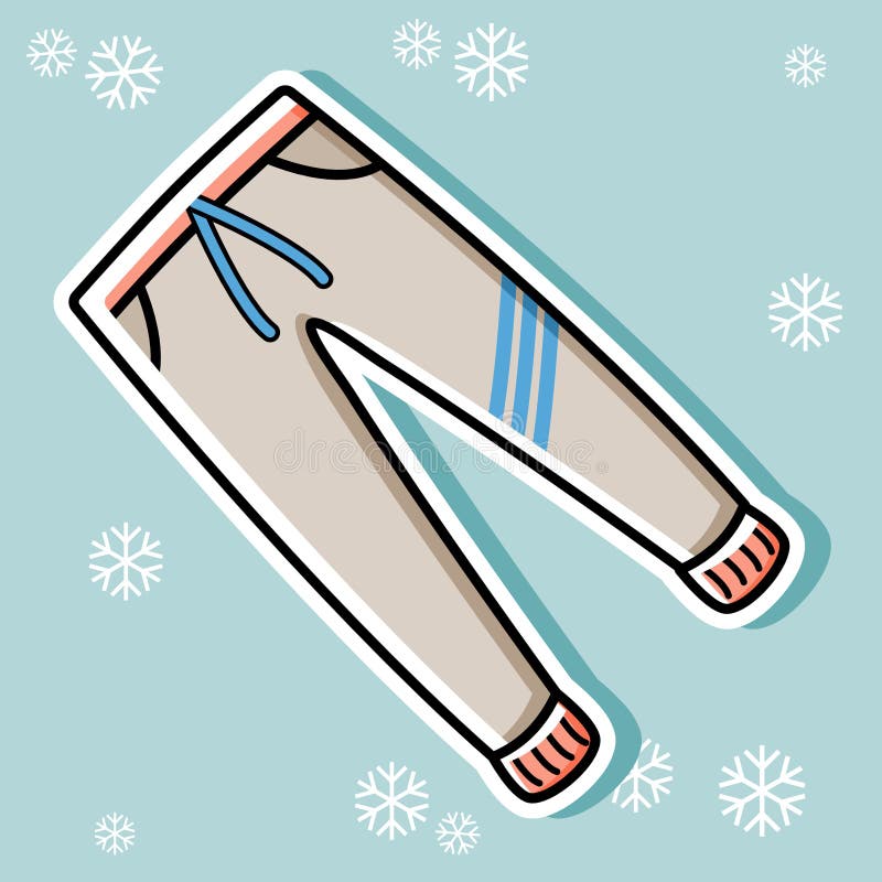 Winter Pants Cartoon Sticker Stock Vector - Illustration of people ...
