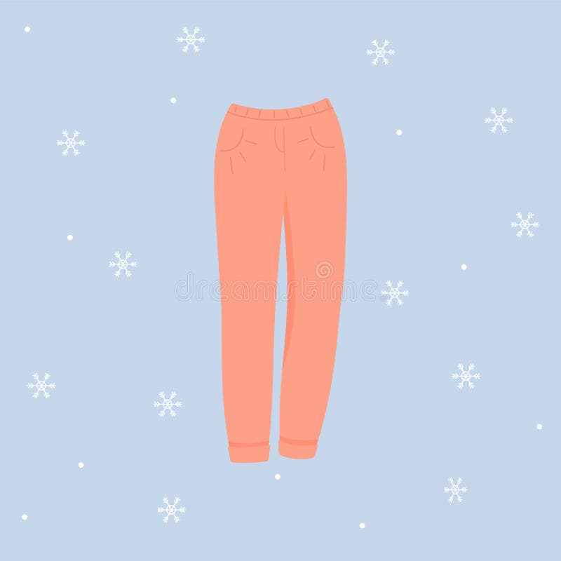 Winter Pants. Warm Pants. Winter Clothing Flat Vector Illistration ...