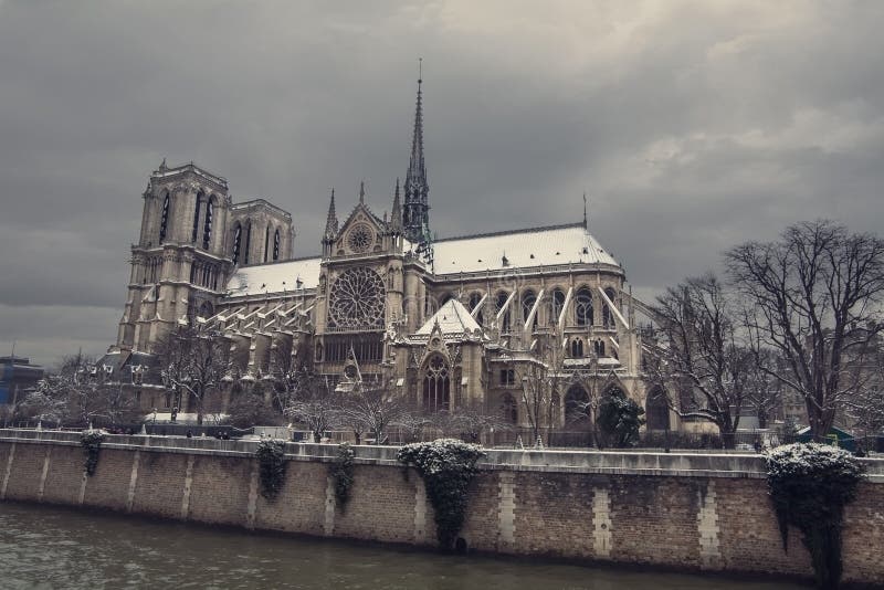 Winter in Paris stock photo. Image of blizzard, landmark - 28838932