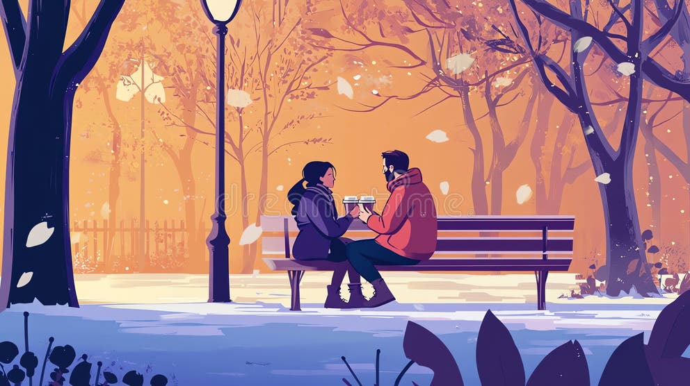 Winter Park Rendezvous Illustration Stock Photo - Image of design ...