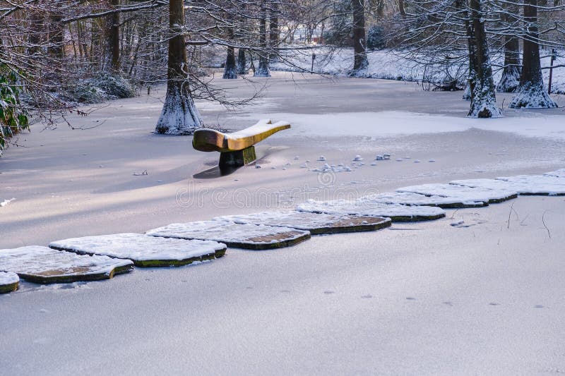 Winter in Park, Snow Fairy Tail Stock Photo - Image of pattern ...