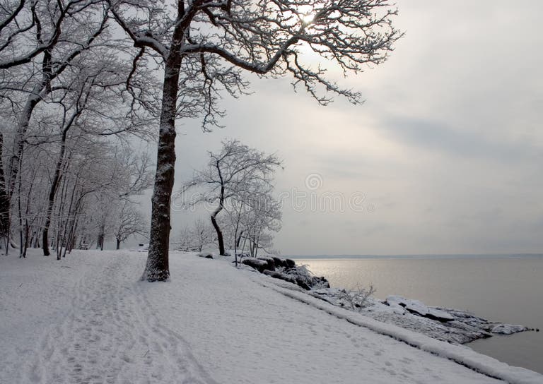 Winter Path stock image. Image of water, lake, winter, seascape - 86115