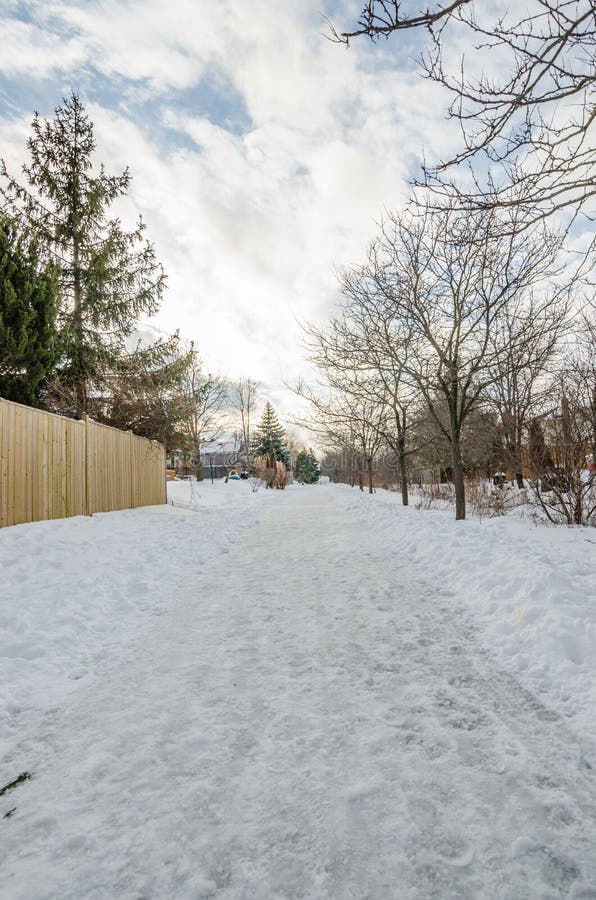 Winter Path stock image. Image of clouds, freezing, hike - 65577651
