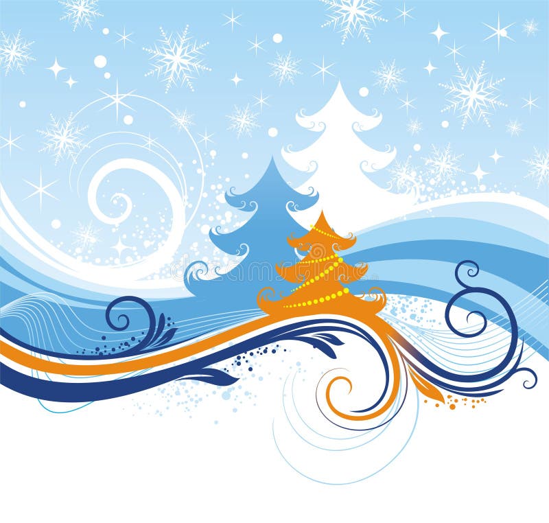 Winter wind and snowflakes stock vector. Illustration of deciduous ...