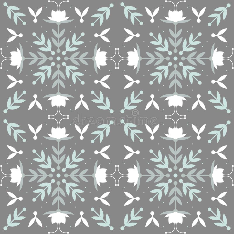Winter Pattern with Decorative Elements Stock Vector - Illustration of ...
