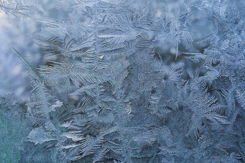 Winter Pattern of Ice Crystals on Glass Stock Image - Image of ...
