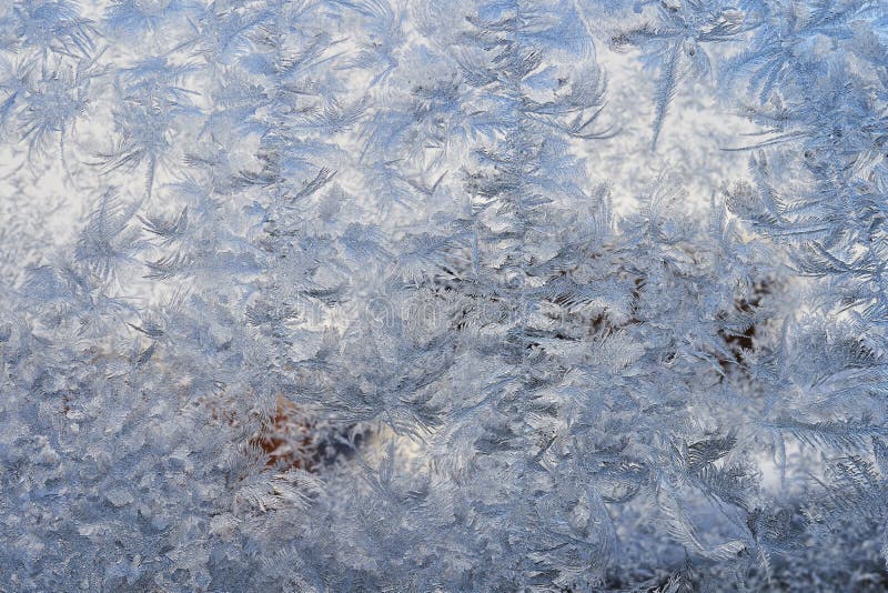 Winter Pattern of Ice Crystals on Glass Stock Image - Image of flake ...