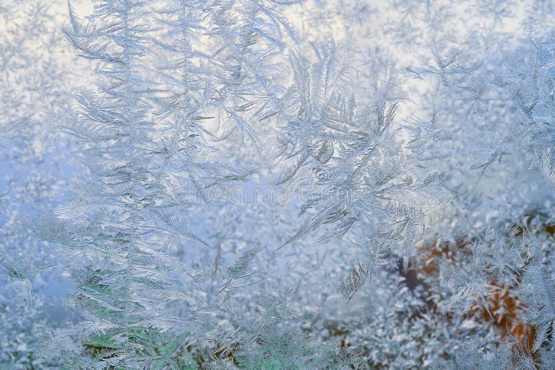 Winter Pattern of Ice Crystals on Glass Stock Image - Image of pattern ...
