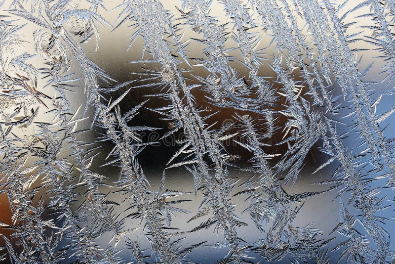 Winter Pattern of Ice Crystals on Glass Stock Photo - Image of season ...