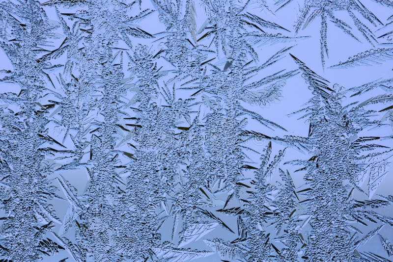 Winter Pattern of Ice Crystals on Glass Stock Photo - Image of closeup ...