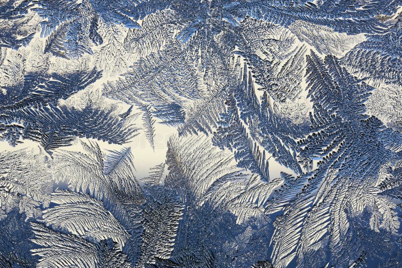 Winter Pattern of Ice Crystals on Glass Stock Photo - Image of crystal ...