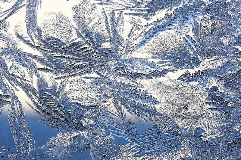 Winter Pattern of Ice Crystals on Glass Stock Image - Image of crystal ...