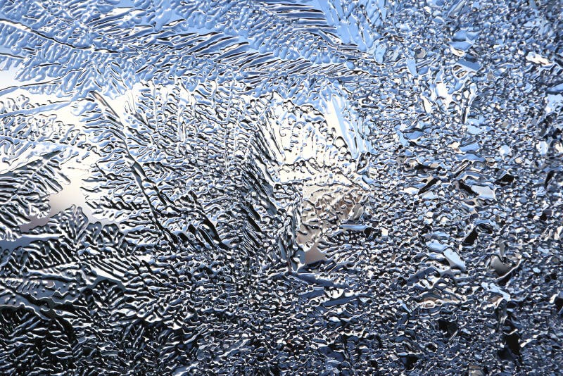 Winter Pattern of Ice Crystals on Glass Stock Image - Image of snow ...