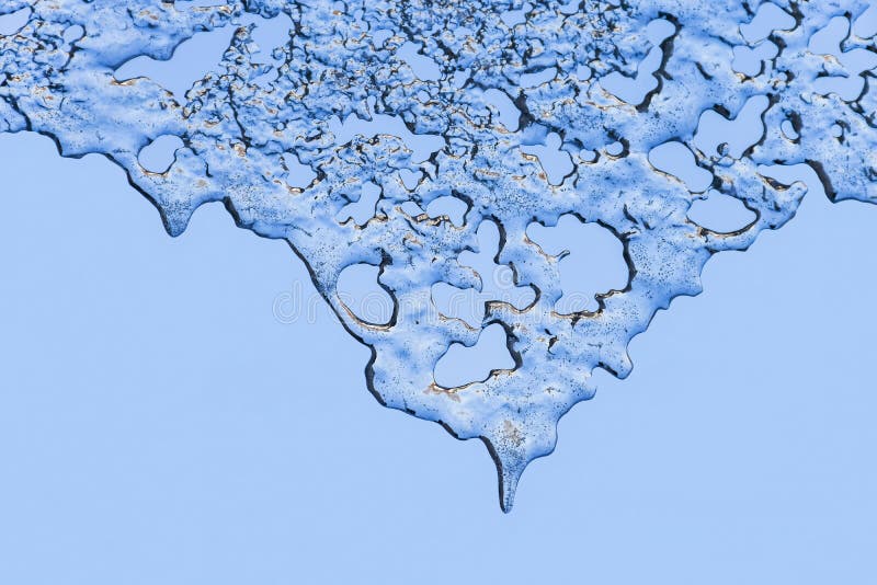 Winter Patterns, Icy Textures Against a Blue Sky Stock Photo - Image of ...