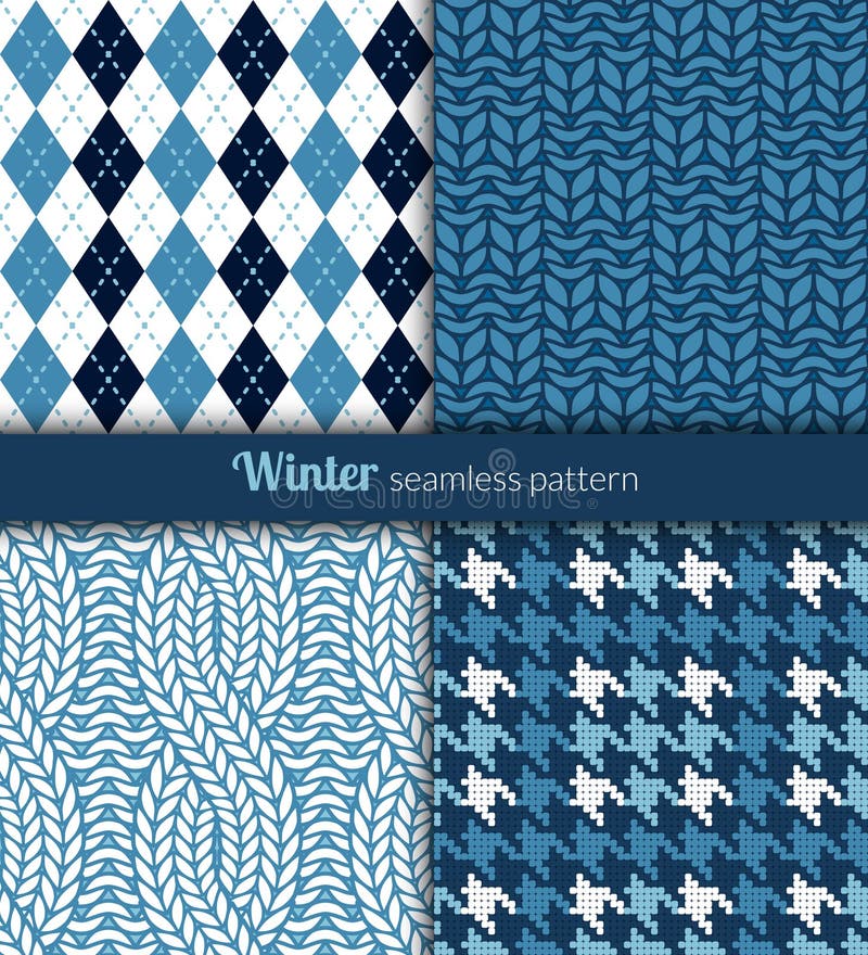 Winter patterns stock vector. Illustration of houndstooth - 35143776