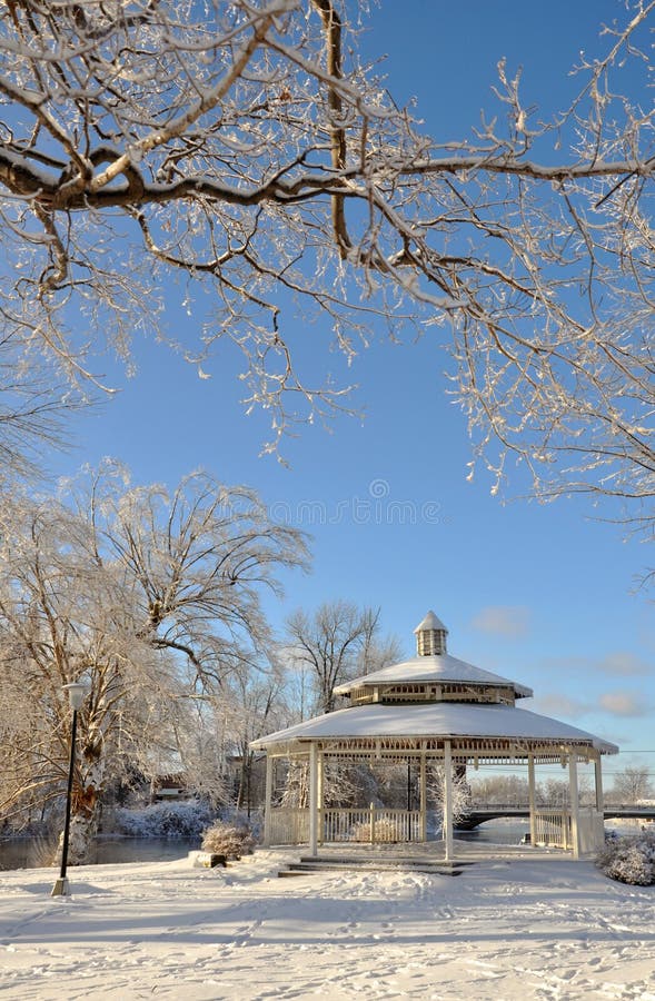 Winter Pavilion after Snow stock image. Image of tour - 25058231