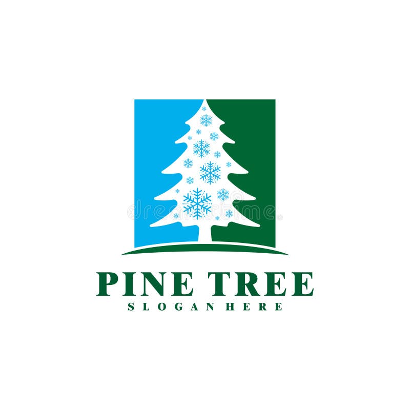 Winter Pine Tree Logo Design Vector. Creative Pine Tree Logo Concepts ...