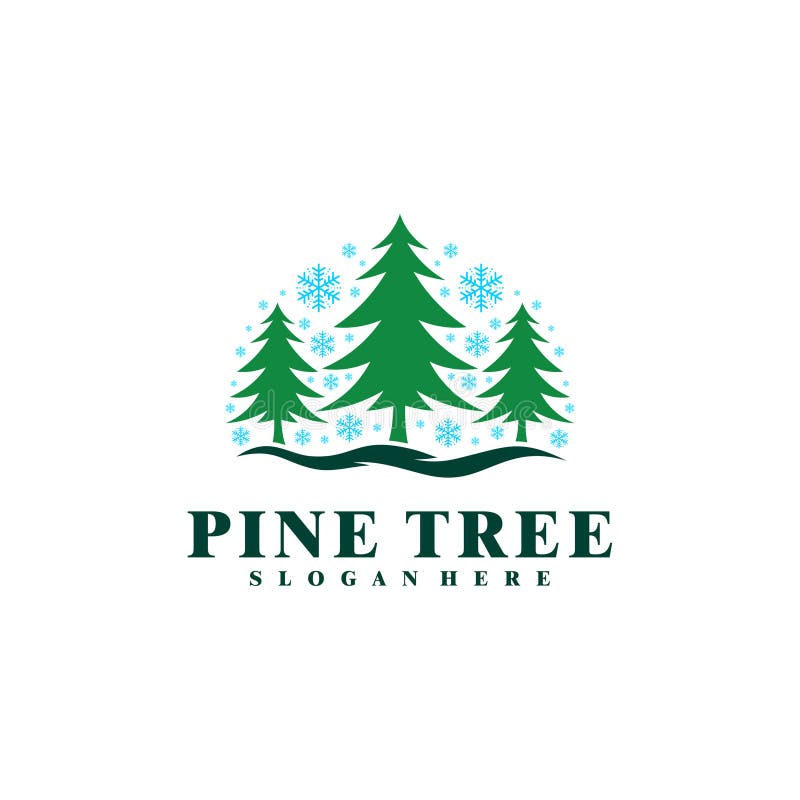 Winter Pine Tree Logo Design Vector. Creative Pine Tree Logo Concepts ...