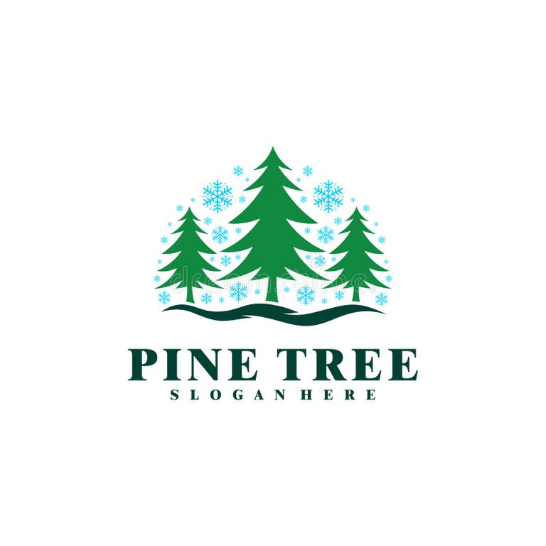 Winter Pine Tree Logo Design Vector. Creative Pine Tree Logo Concepts ...