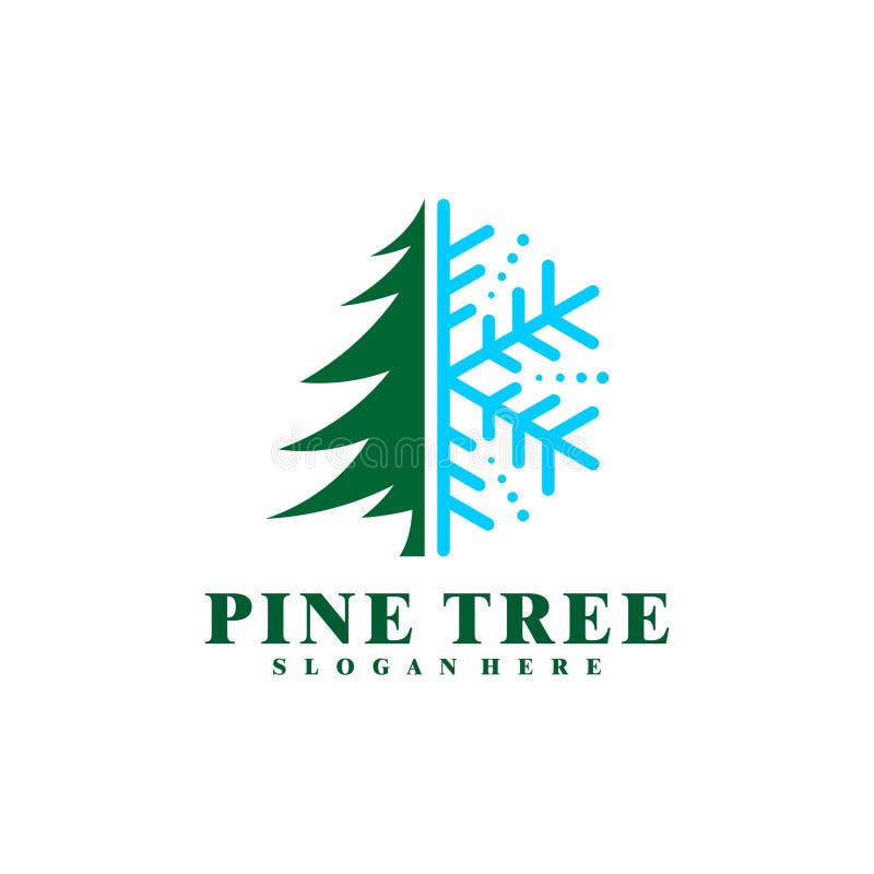 Winter Pine Tree Logo Design Vector. Creative Pine Tree Logo Concepts ...