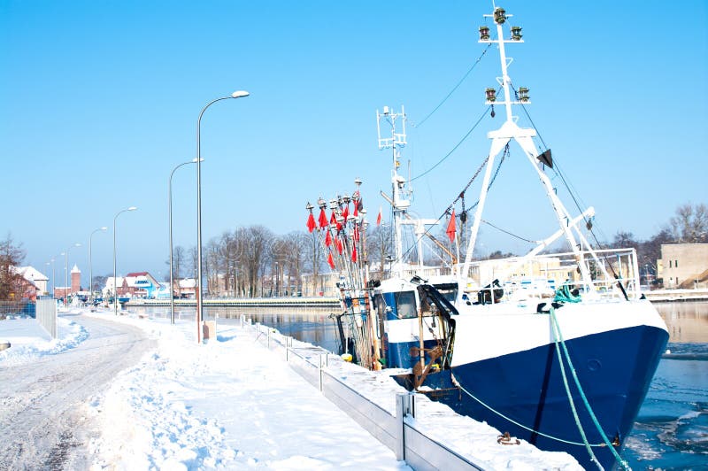Winter port stock photo. Image of fisherman, harbor, fishing - 12573246