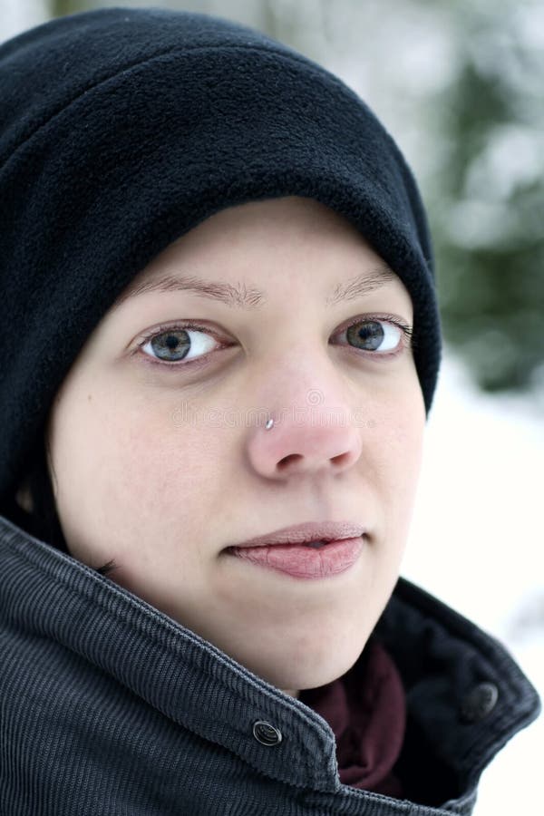 Winter portrait stock image. Image of white, youth, cold - 1924779