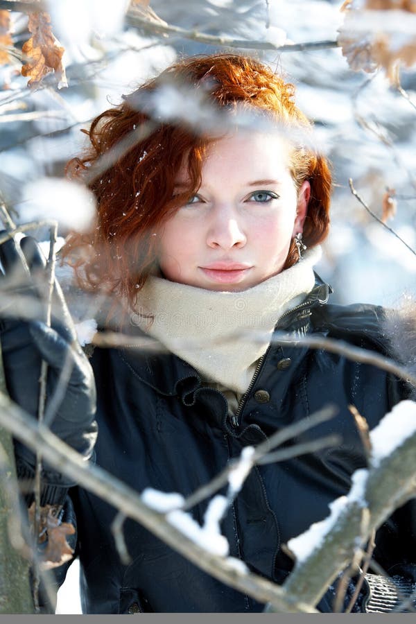 Winter Portrait of a Beautiful Woman Stock Photo - Image of lovely ...