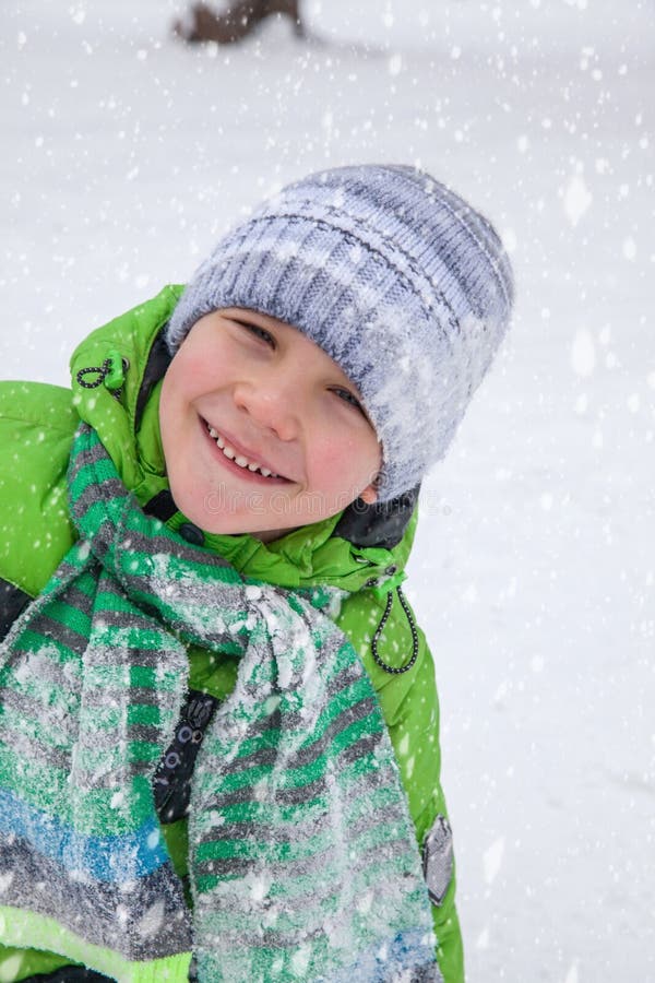 Winter Portrait of Kid Boy in Colorful Clothes Stock Photo - Image of ...