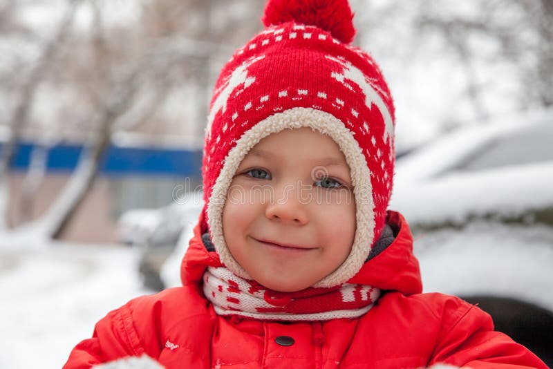Winter Portrait of Kid Boy in Colorful Clothes Stock Image - Image of ...
