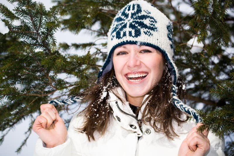 Winter portrait of a woman stock image. Image of femininity - 22898929