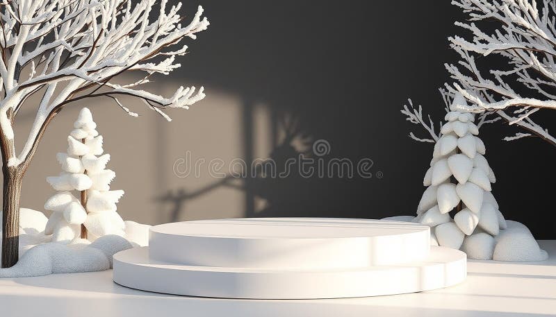 Winter Product Display Podium Stock Illustration - Illustration of ...