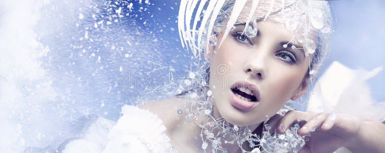 Girl Blowing Snow stock photo. Image of people, face, snow - 7164790