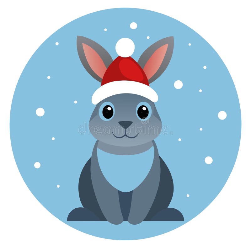 Winter Rabbit in Christmas Hat with Bokeh Background. Generated AI ...