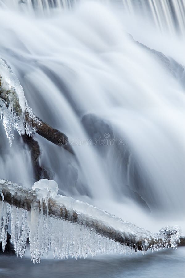 Winter, Rabbit River Cascade Stock Image - Image of blurred, motion ...