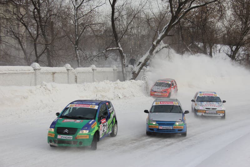 Winter race editorial image. Image of drifting, cars - 19744915