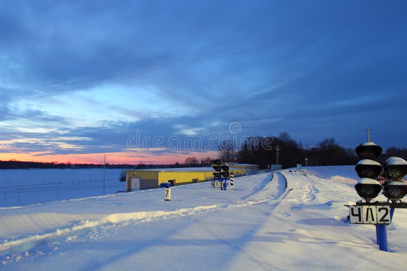 Winter railroad stock image. Image of human, russia, railroad - 97115773