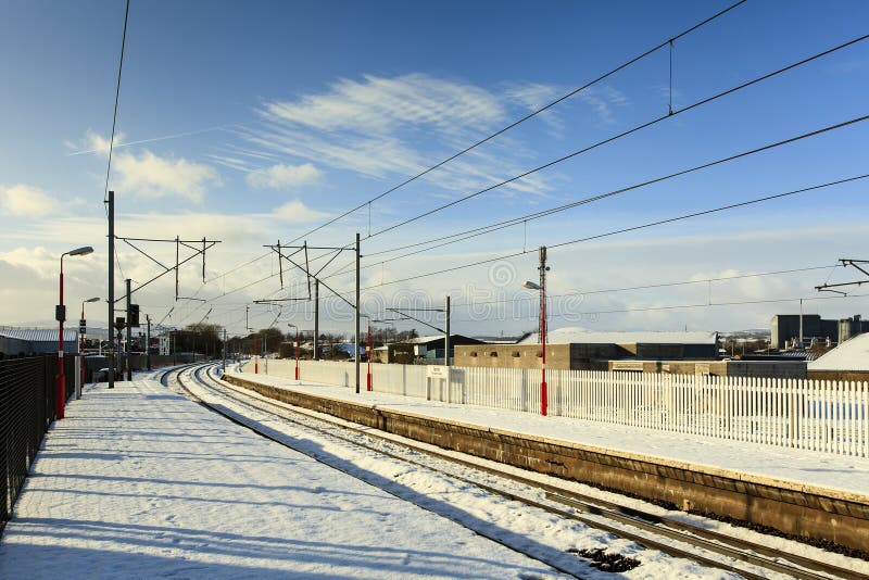 Winter Railway Scene stock photo. Image of cumbria, railroad - 29140892