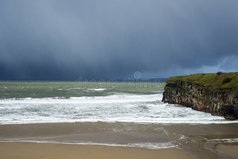 Winter Rain Storm Approaching Stock Image - Image of shore, atlantic ...