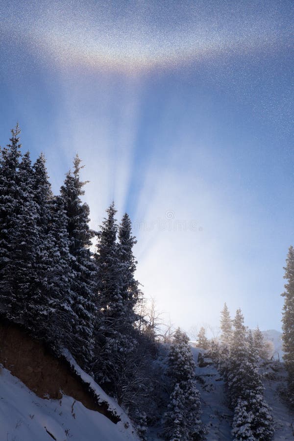 Winter Rainbow in the Mountains Stock Photo - Image of rainbow, frost ...
