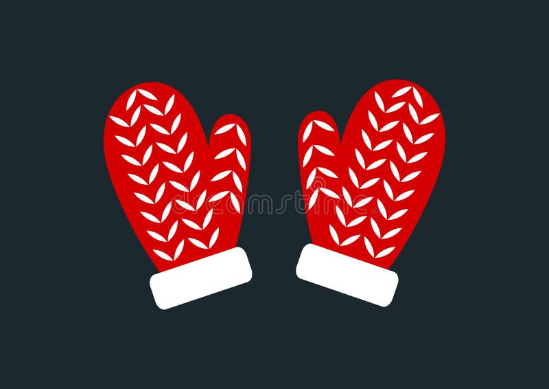 Winter red mittens gloves stock vector. Illustration of pair - 258793071