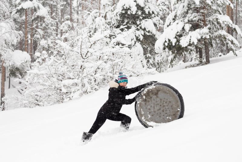 Winter rest stock image. Image of january, playing, forest - 71500131