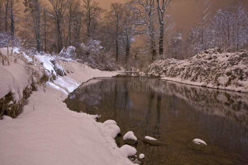 Winter river stock image. Image of style, tree, nature - 13015337