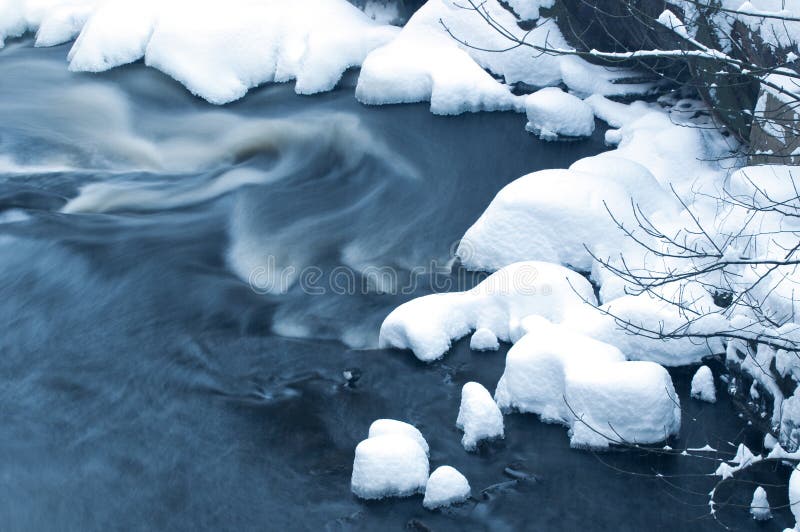 Winter River stock photo. Image of frost, stone, snow - 13276688