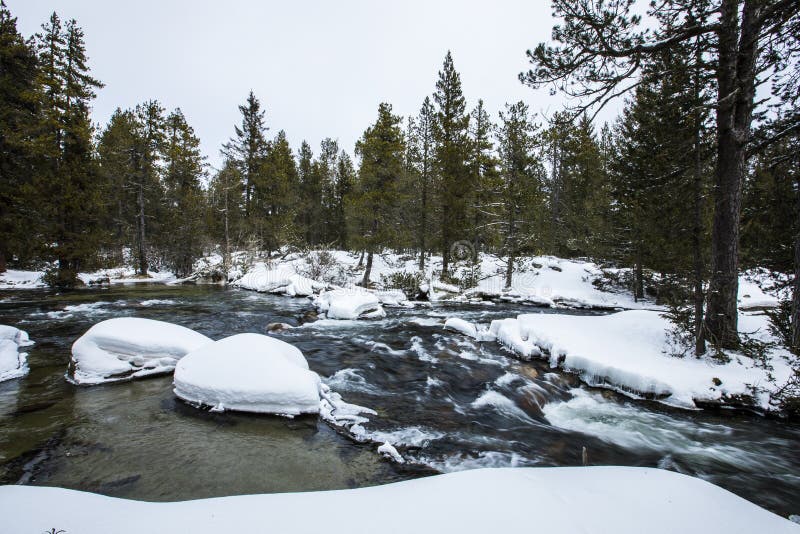 Winter River in Capcir, Cerdagne, Pyrenees, France Stock Image - Image ...