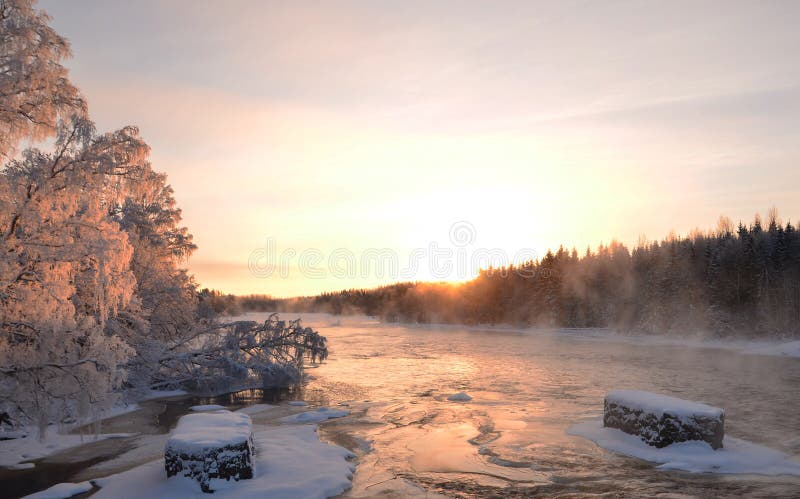 Winter river landscape stock image. Image of river, beauty - 28741863