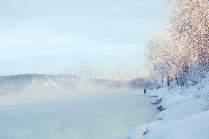 Winter river landscape stock image. Image of morning - 48306717